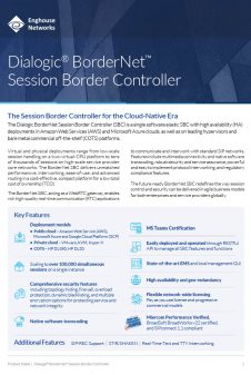 BorderNet™️ SBC Product Overview | Enghouse Networks